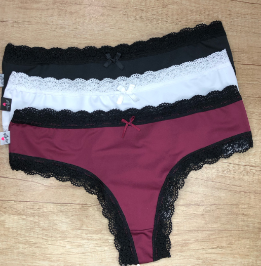 PACK X3 CULOTELESS MICROFIBRA C/ PUNTILLA | Laila Lenceria