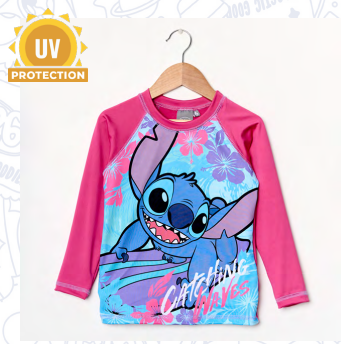 VER. REMERA MANGAS LARGAS PROTECCION UV "STITCH" | Laila Lenceria